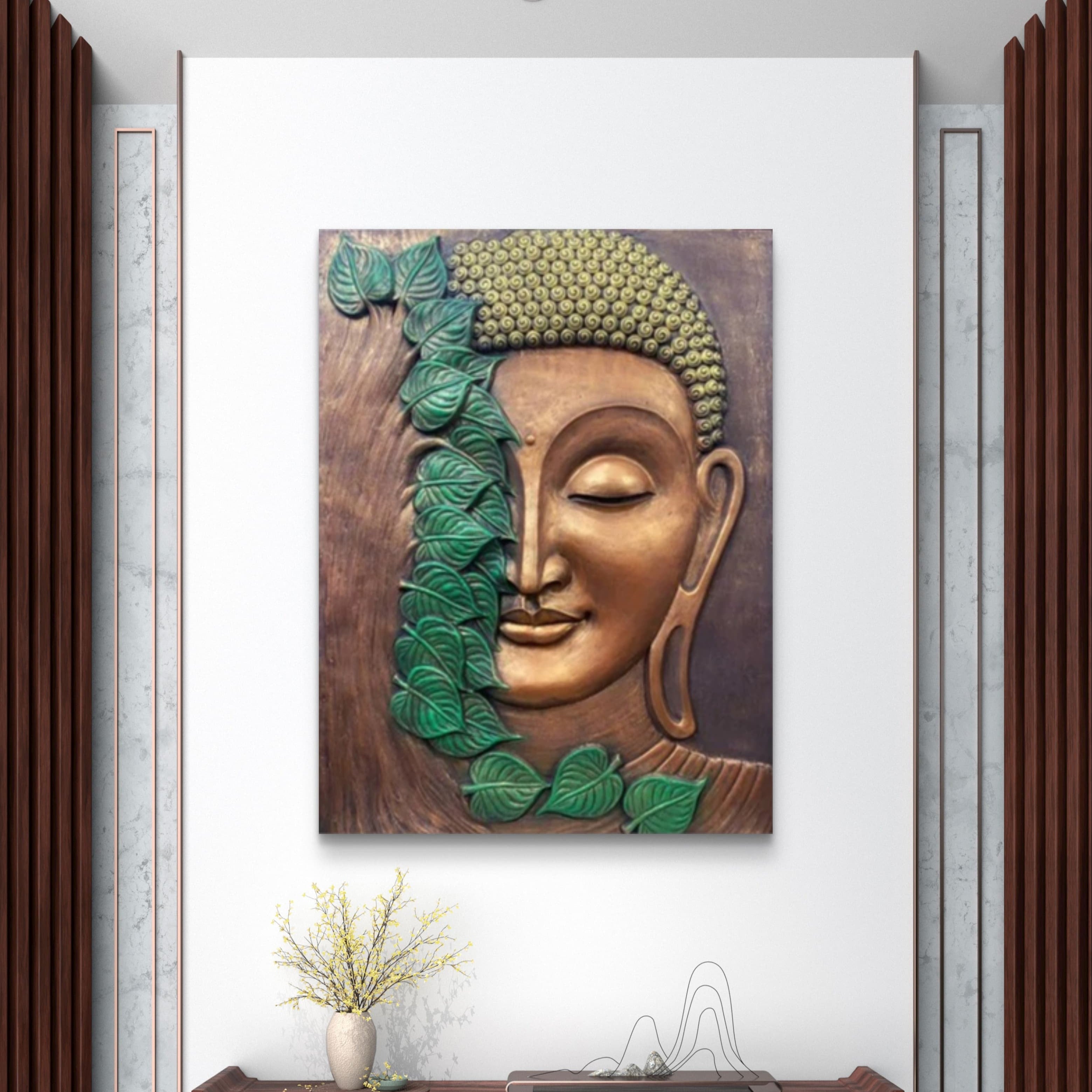4x3 Feet | Tranquil Buddha 3D Relief Wall Mural | Spiritual Wall Art ...